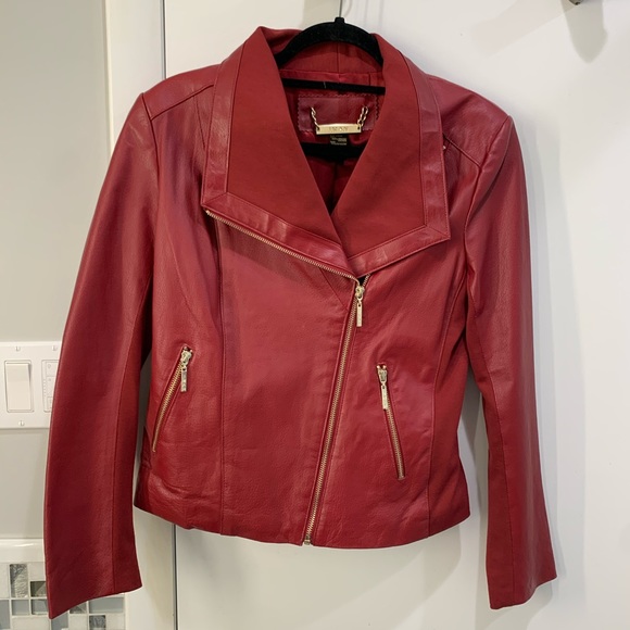 IMAN | Jackets & Coats | Iman Red Leather Jacket | Poshmark